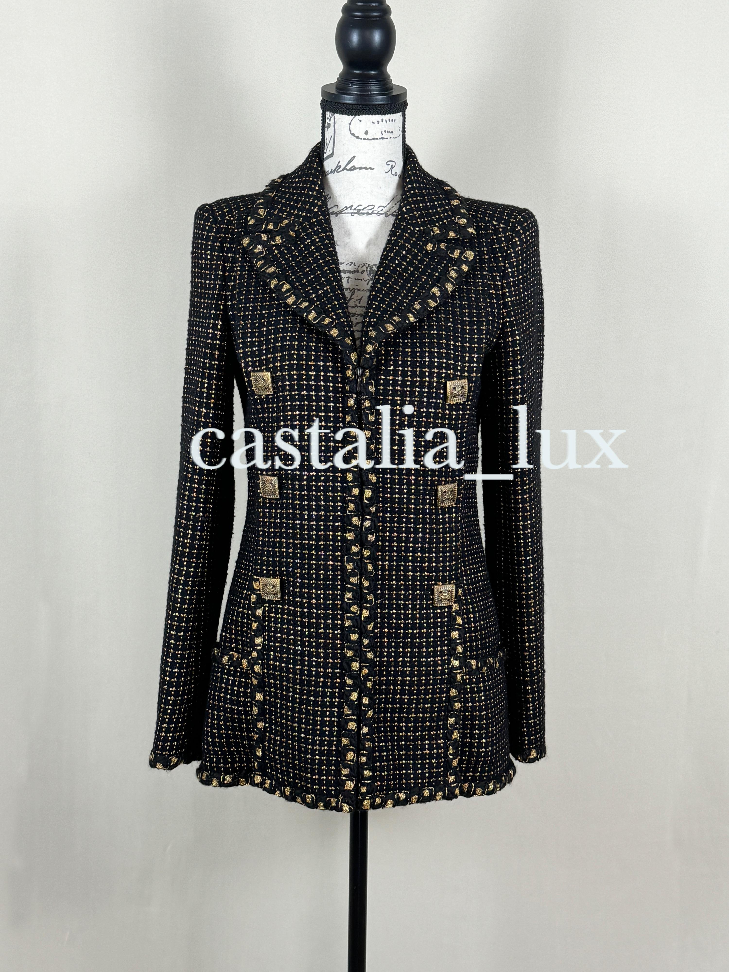 Chanel New Icon Paris / Byzance Black Tweed Jacket For Sale at 1stDibs