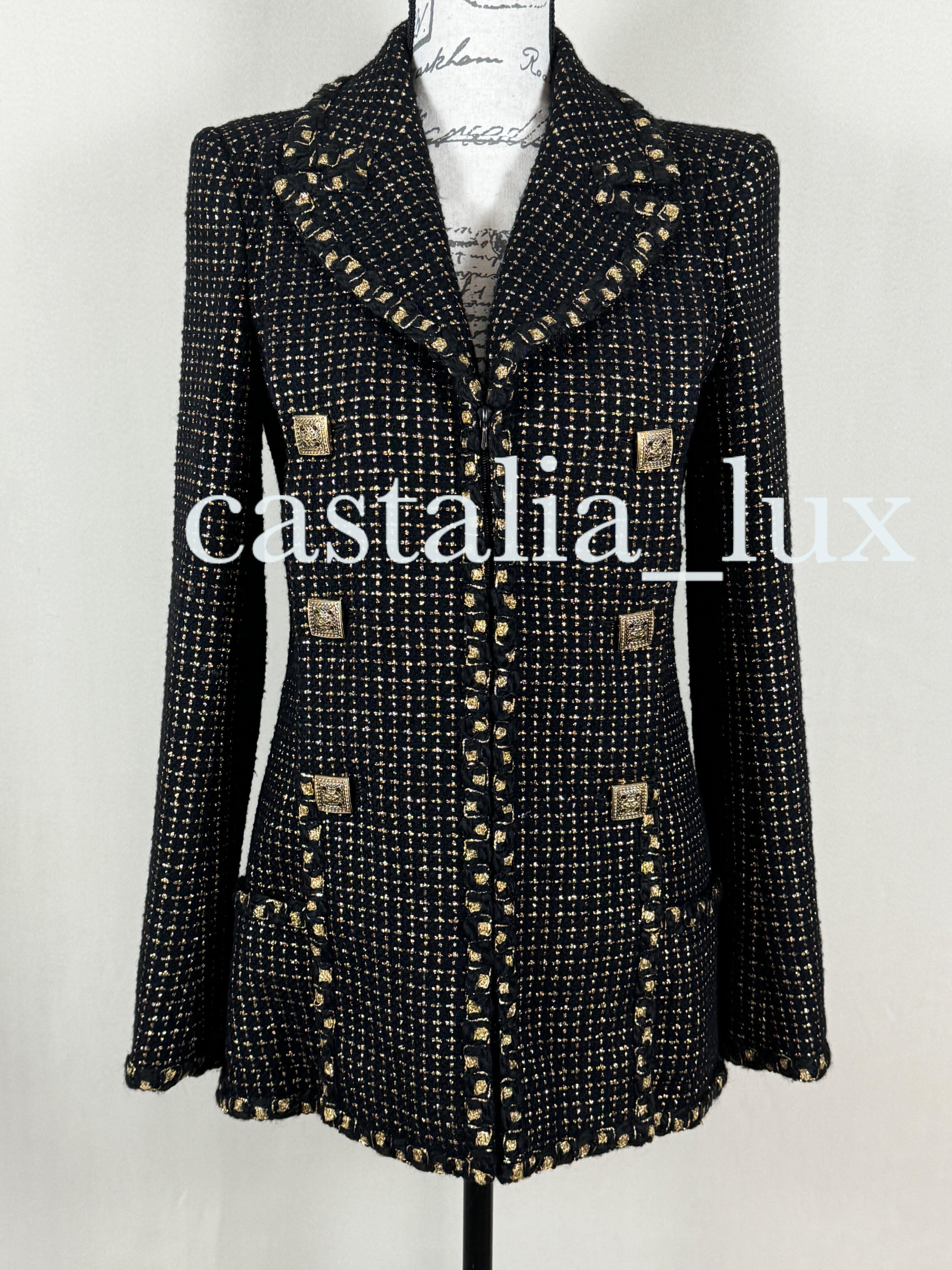 Chanel New Icon Paris / Byzance Black Tweed Jacket For Sale at 1stDibs