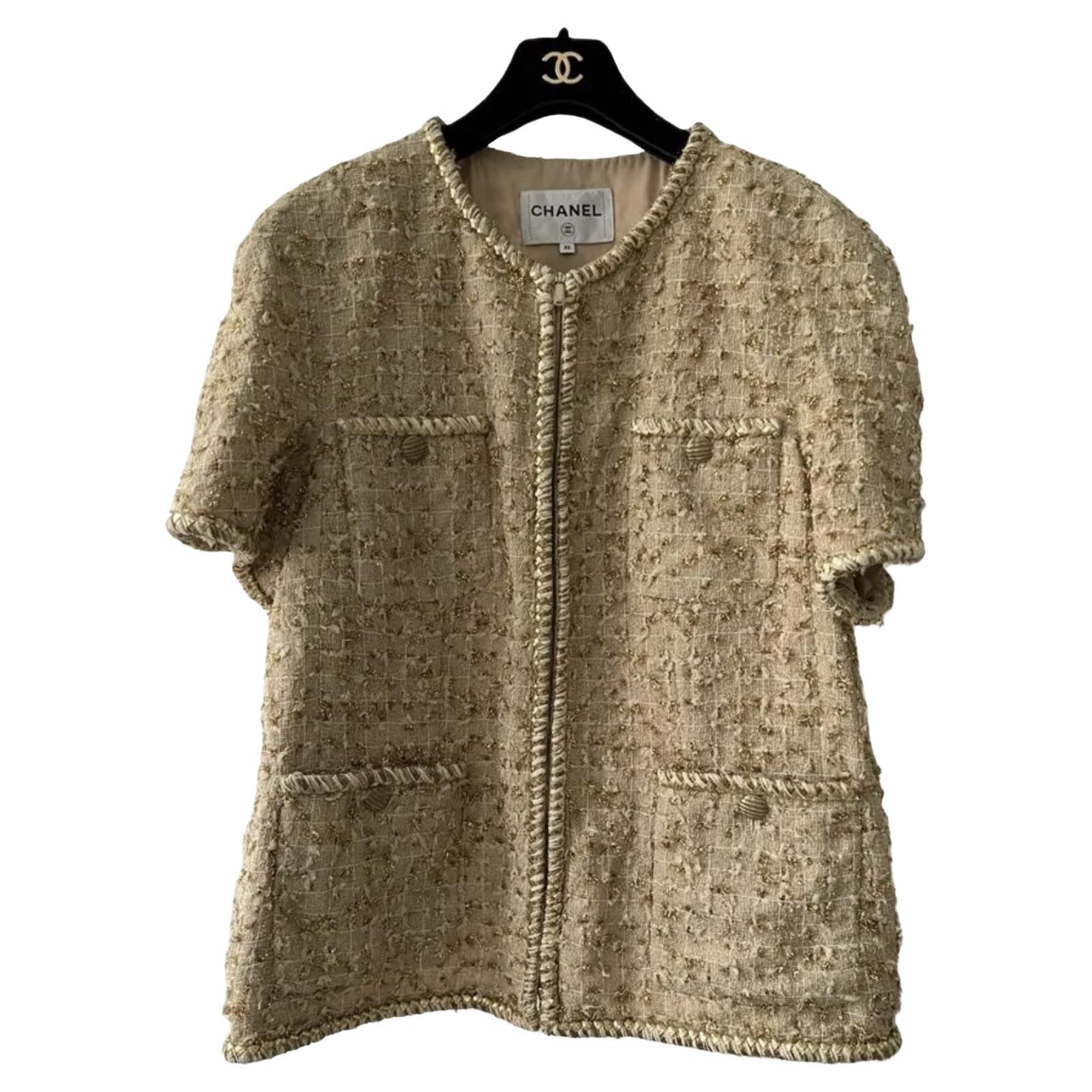 Chanel New Iconic 2019 Spring Beige Sand Tweed Jacket For Sale at 1stDibs