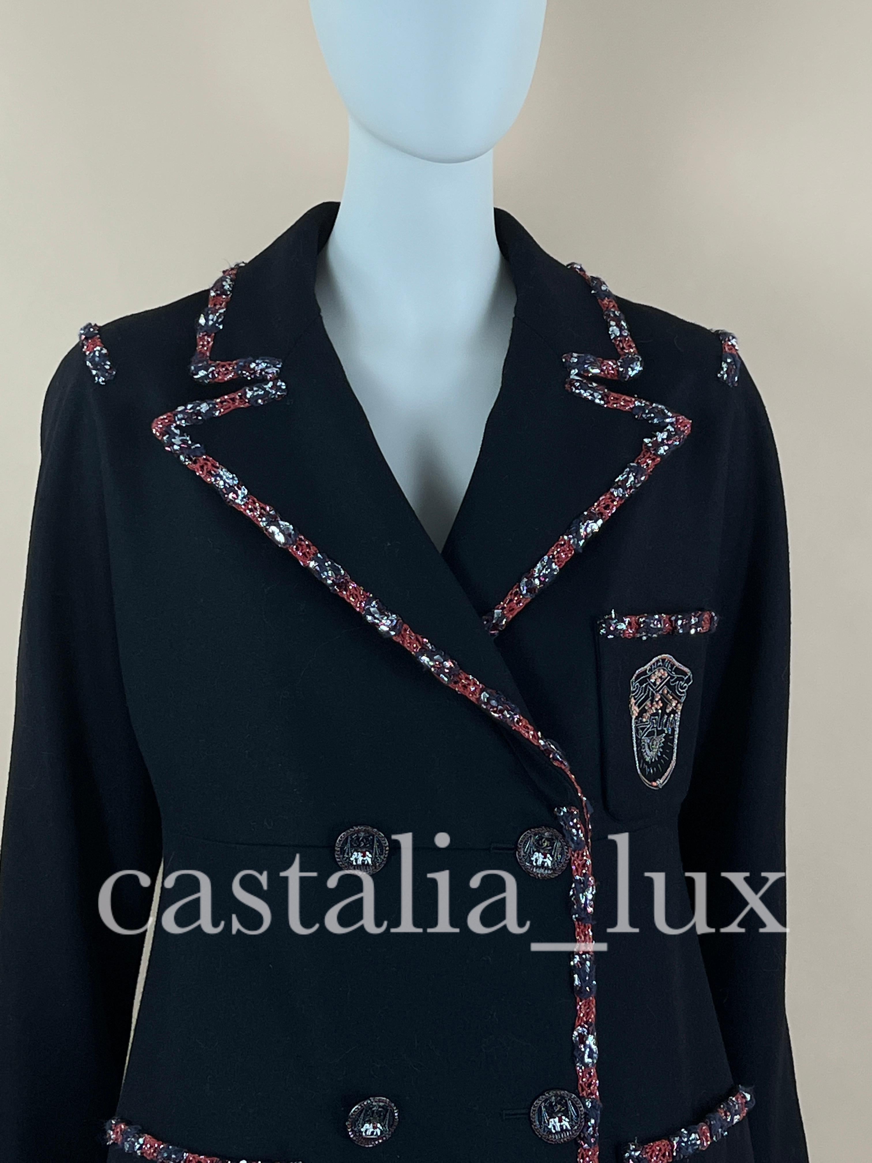 Chanel New Iconic CC Logo Patch Black Jacket For Sale at 1stDibs