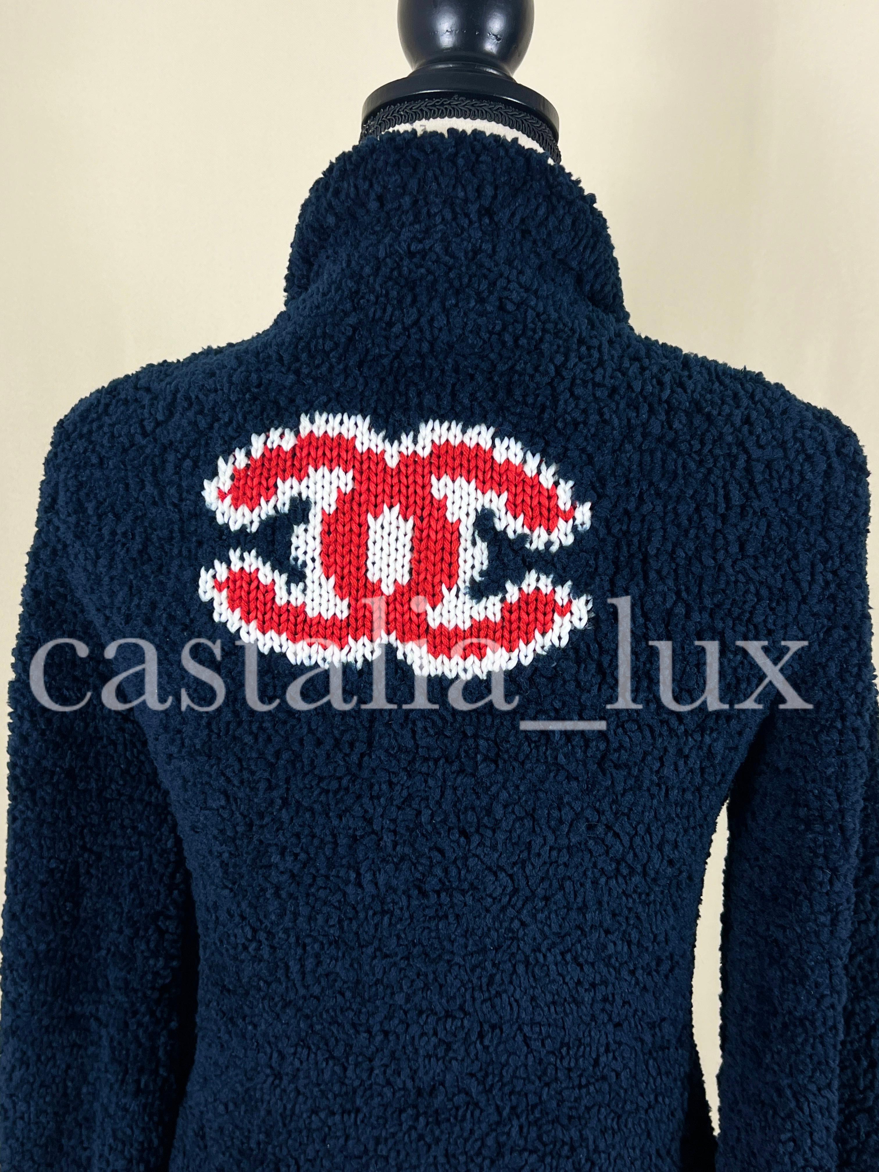 Chanel New Iconic CC Logo Teddy Jacket / Bomber For Sale at 1stDibs