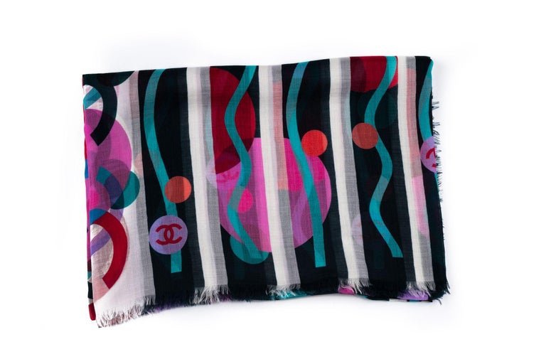 Chanel New Multicolor Cashmere Shawl For Sale at 1stDibs