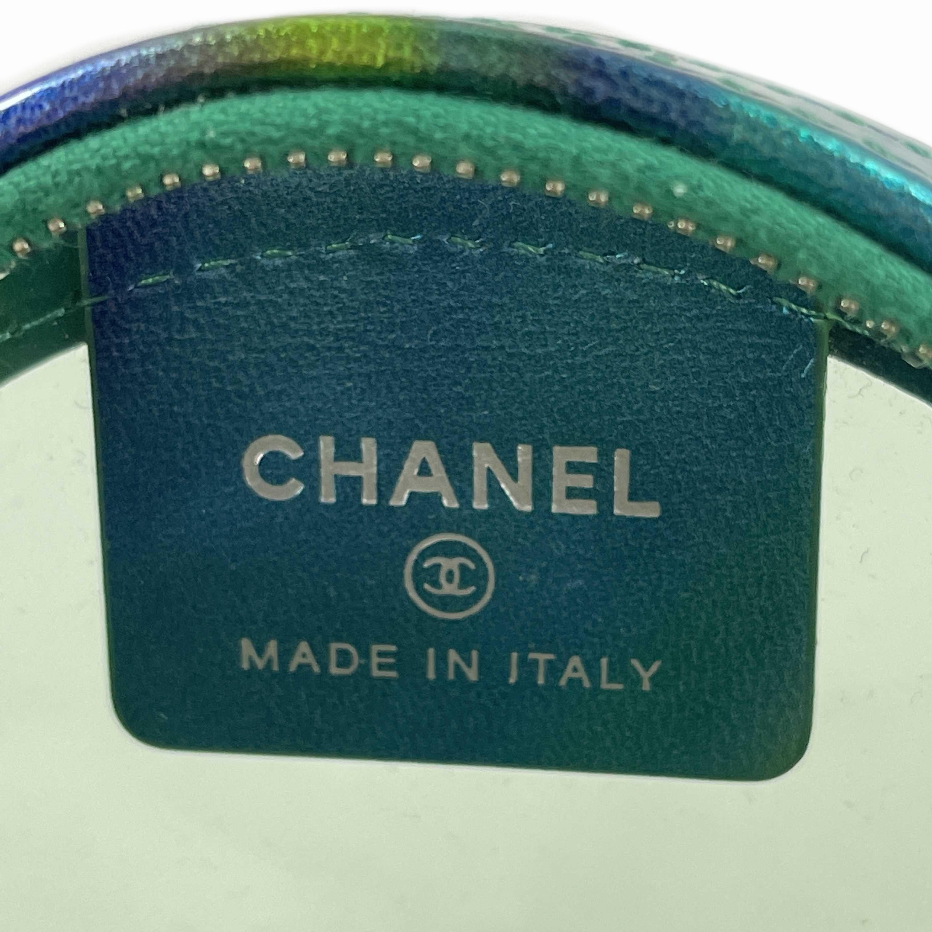 CHANEL New w/ Tags CC Rainbow PVC Round Mini Clutch with Chain ...