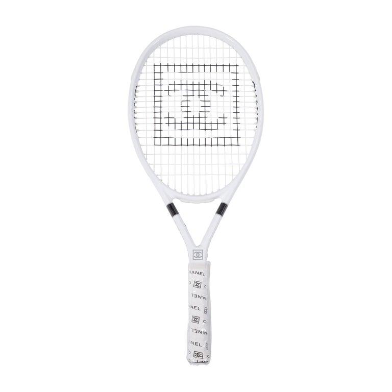 Chanel NEW White Black CC Logo Sports Game Novelty Tennis Racquet With ...