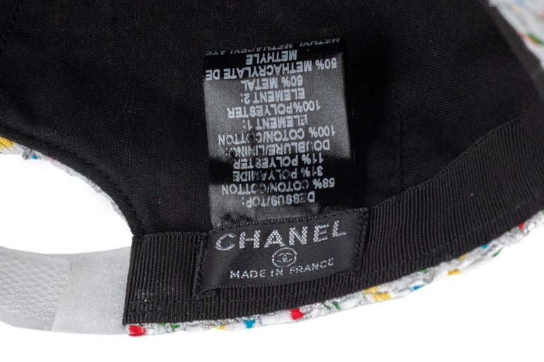 Chanel New White Tweed Baseball Hat MD For Sale at 1stDibs