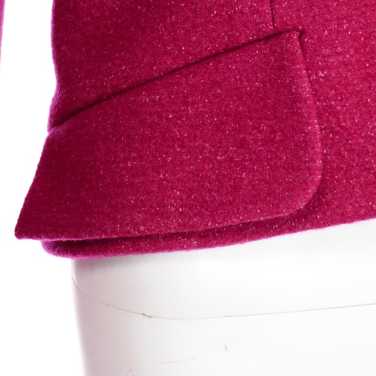 Chanel New With Tags 2018 Raspberry Pink Wool Blend Jacket Deadstock at ...