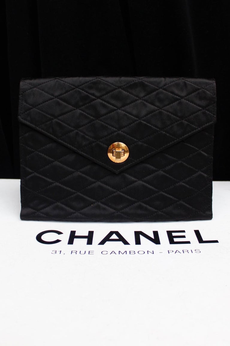Chanel nice satin evening clutch For Sale at 1stDibs | chanel satin ...