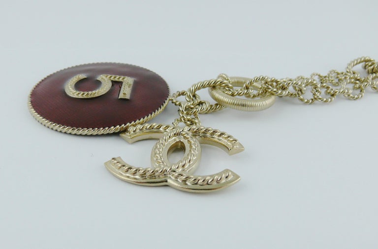 Chanel Number 5 Disc and CC Pendant Necklace at 1stDibs | chanel 5 ...