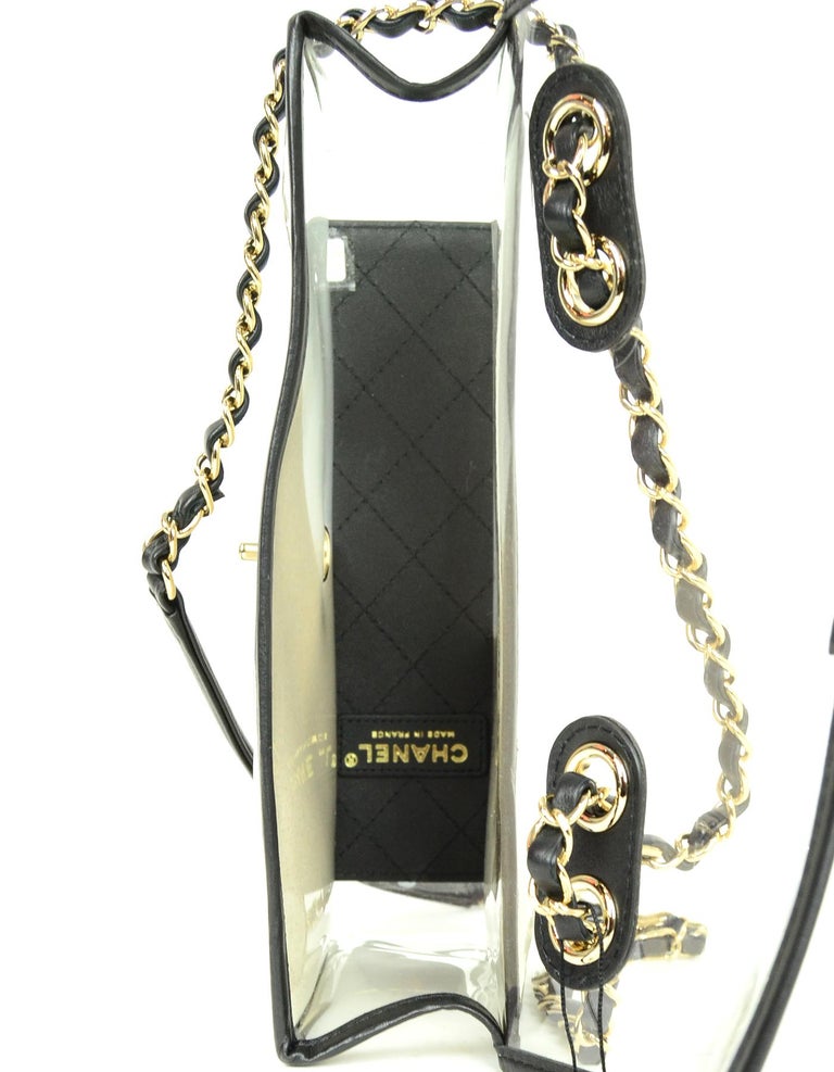 Chanel NWT 2019 PVC/ Black Lambskin Medium Coco Sand Flap Bag at ...