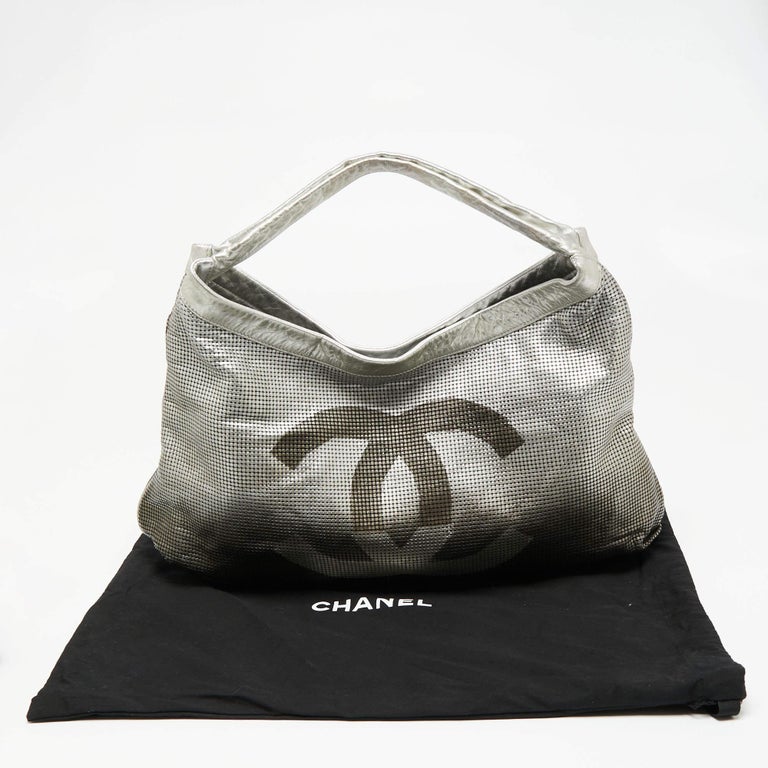 Chanel Ombre Silver Perforated Leather Hollywood CC Hobo For Sale at ...
