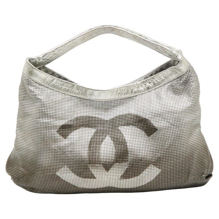 Chanel Ombre Silver Perforated Leather Hollywood CC Hobo For Sale at ...