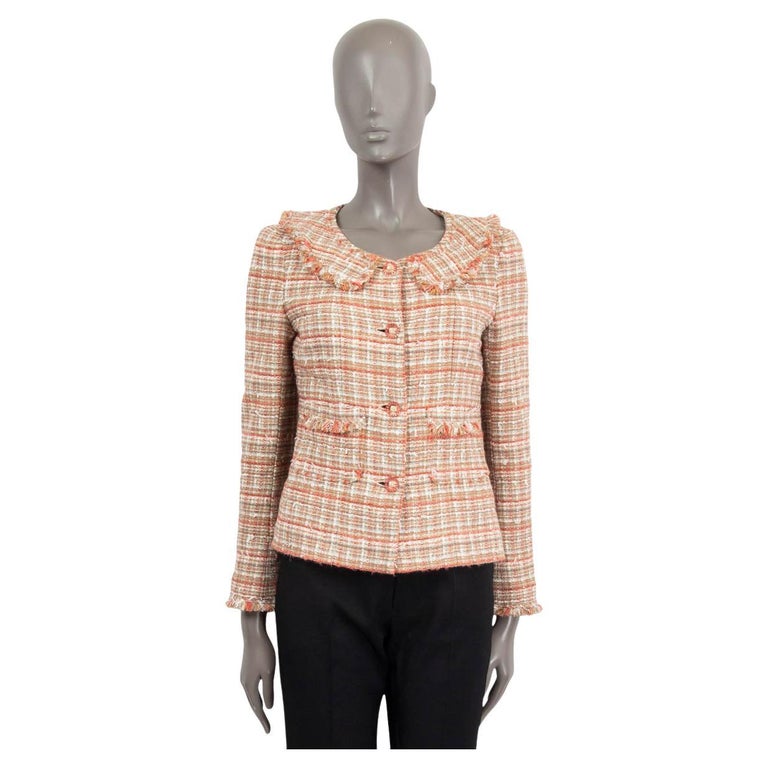 CHANEL orange cotton 2004 04P DOLL COLLAR TWEED Jacket 38 S For Sale at ...