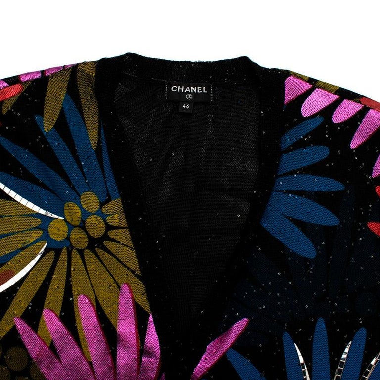 Chanel Paris/Cuba Collection Metallic Embellished Tulle Cardigan - Size ...