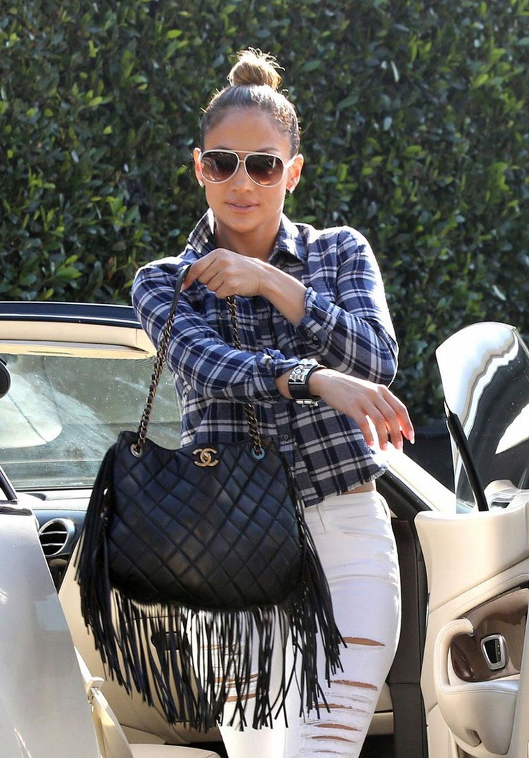 Chanel Paris Dallas 2014 Runway Fringe Tote Shoulder Bag For Sale at 1stDibs