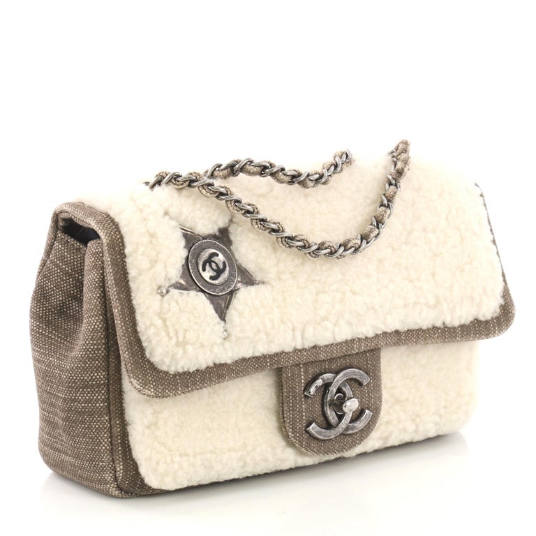 Chanel Paris-Dallas Flap Bag Denim and Shearling Small at 1stDibs