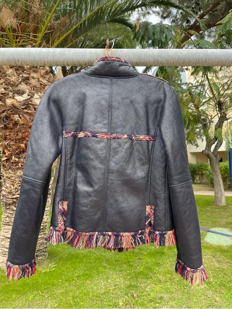 Chanel Paris Edinburg Shearling Jacket For Sale at 1stDibs