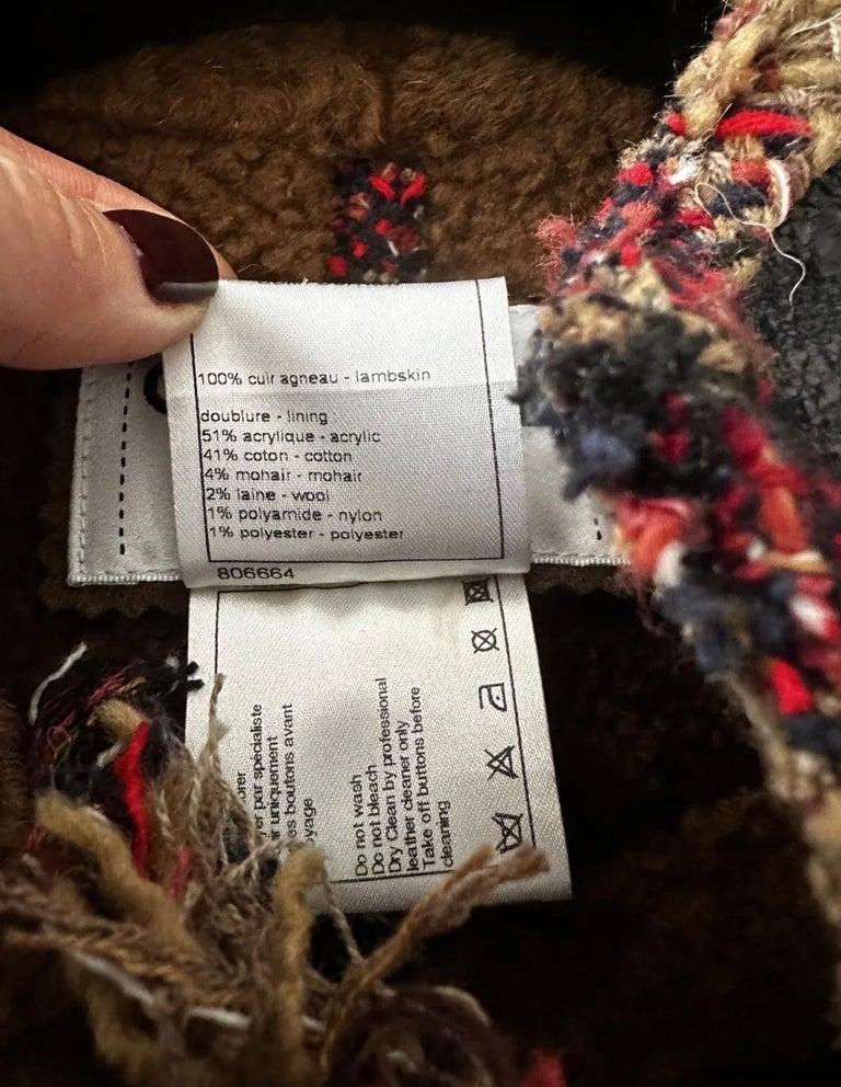 Chanel Paris Edinburg Shearling Jacket For Sale at 1stDibs