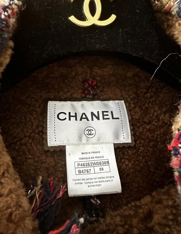 Chanel Paris Edinburg Shearling Jacket For Sale at 1stDibs
