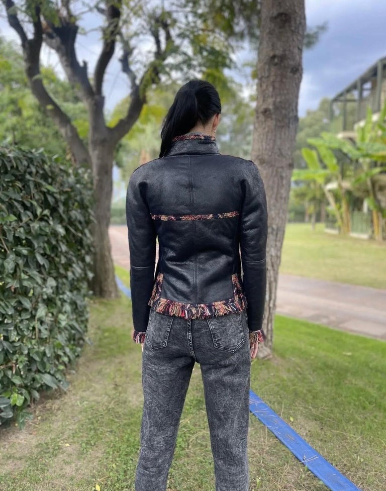 Chanel Paris Edinburg Shearling Jacket For Sale at 1stDibs
