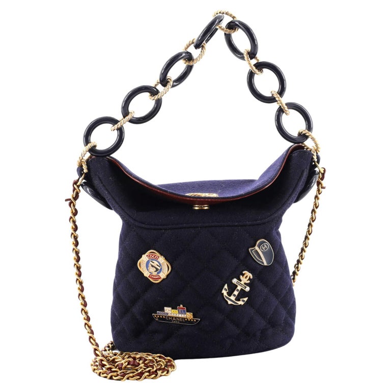 Chanel Paris-Hamburg Charms Bucket Bag Quilted Wool at 1stDibs