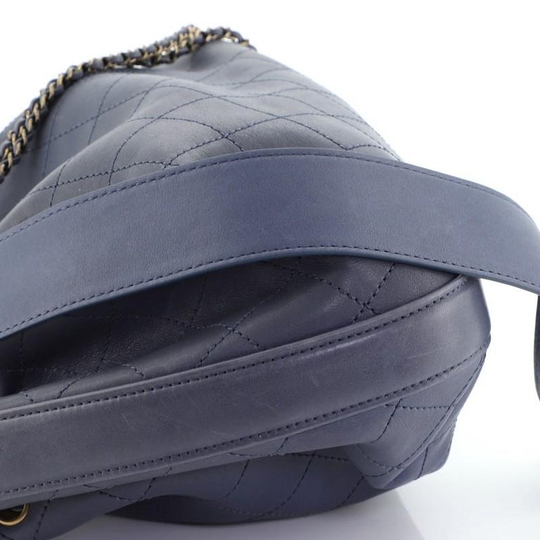 Chanel Paris in Rome Drawstring Bag Quilted Lambskin Small at 1stDibs