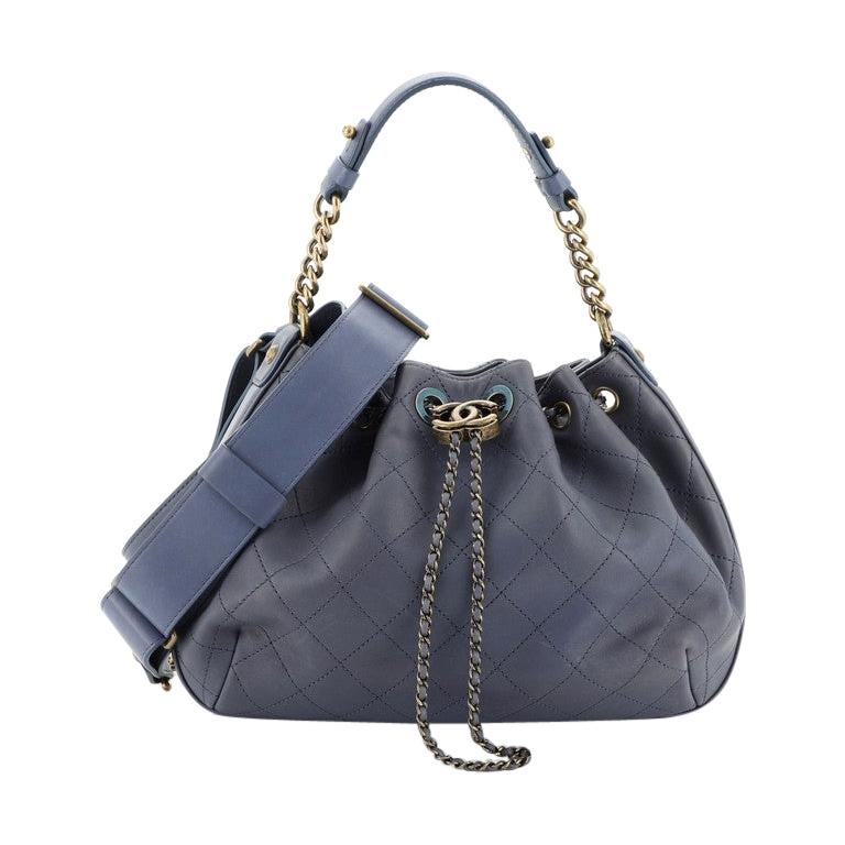 Chanel Paris in Rome Drawstring Bag Quilted Lambskin Small at 1stDibs