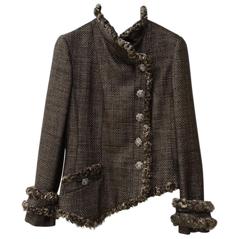 Chanel Paris Moscow Jacket with Fur Trim For Sale at 1stDibs