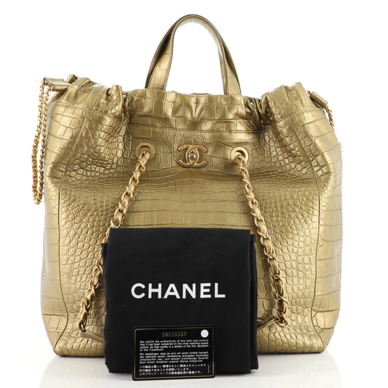 Chanel Paris-New York Drawstring Chain Tote Crocodile at 1stDibs