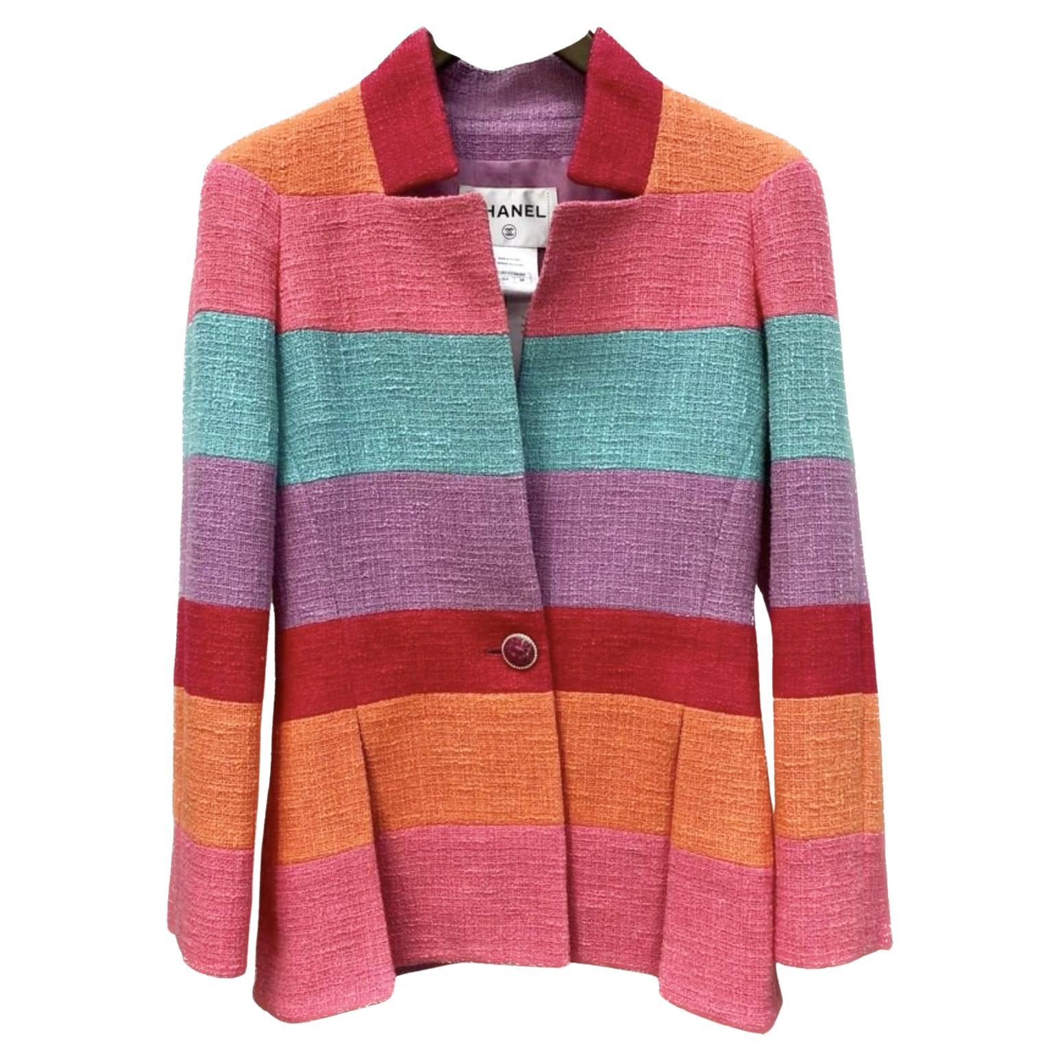 Chanel Paris / Seoul Bright Runway Tweed Jacket For Sale at 1stDibs