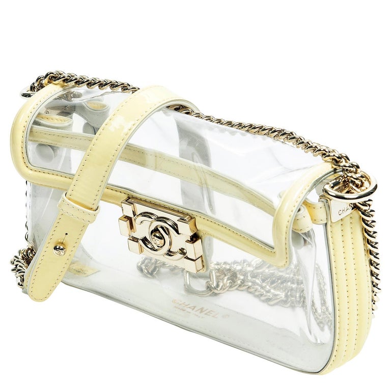 Chanel Pastel Yellow PVC Flap Bag For Sale at 1stDibs
