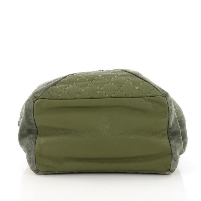 Chanel Patchwork Drawstring Bag Quilted Leather and Suede Small at 1stDibs