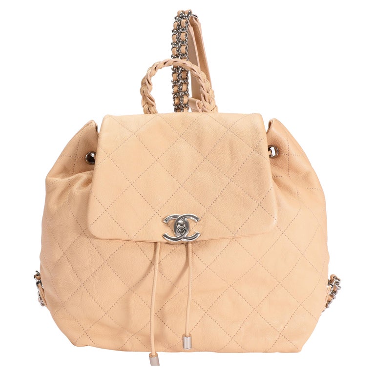 Chanel Peach Quilted Calfskin Braided with Style Backpack For Sale at ...