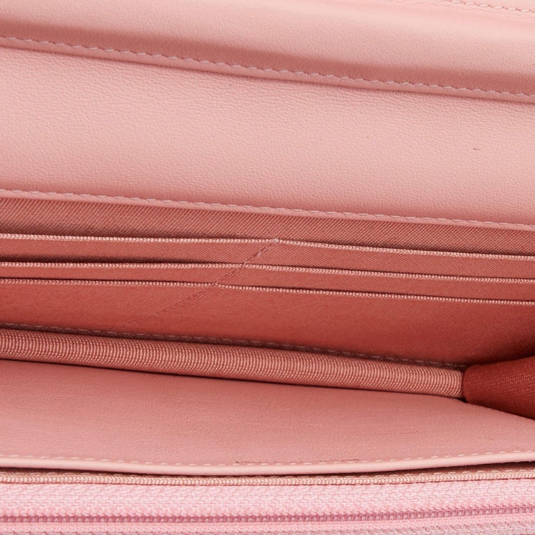 Chanel Peach Quilted Patent Leather CC Wallet on Chain For Sale at 1stDibs