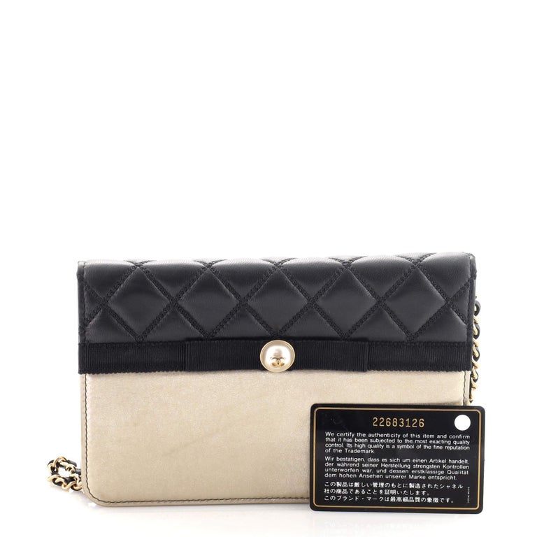 Chanel Pearl Wallet on Chain Quilted Lambskin and Calfskin For Sale at ...