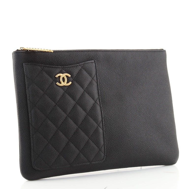 Chanel Phone Pocket O Case Clutch Caviar with Quilted Detail Medium For ...