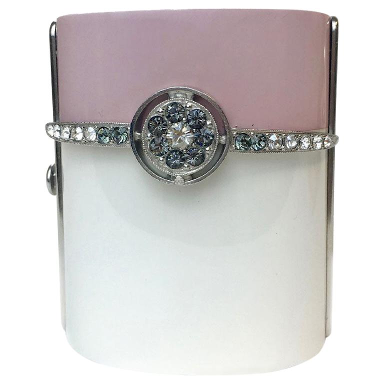 CHANEL Pink And White Long Cuff at 1stDibs