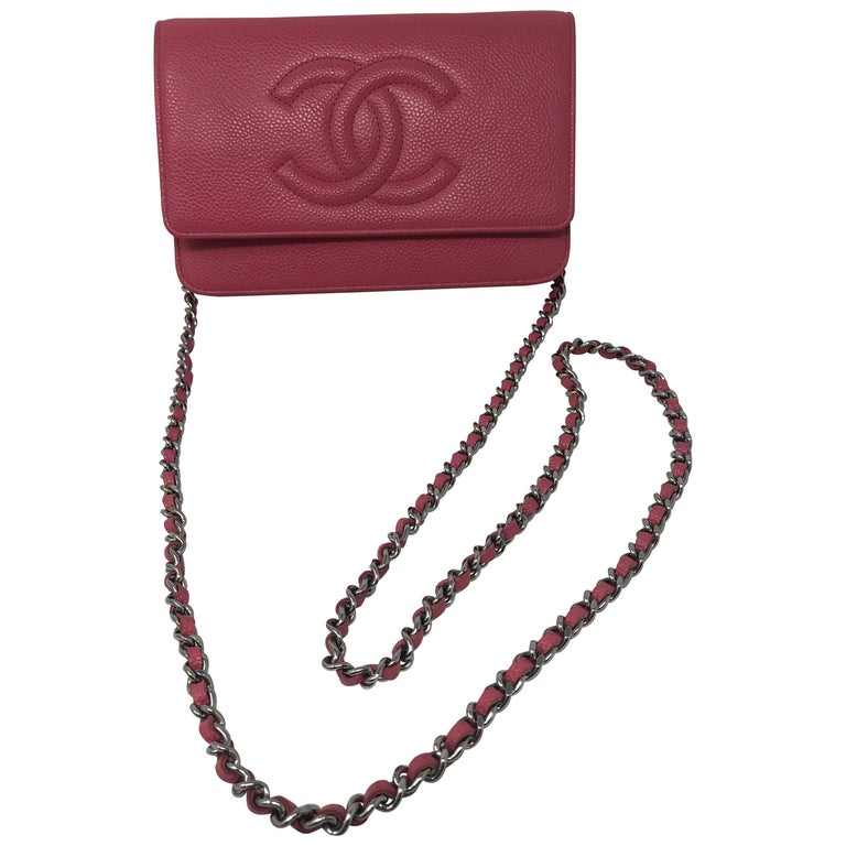 Chanel Pink Caviar Wallet On A Chain at 1stDibs