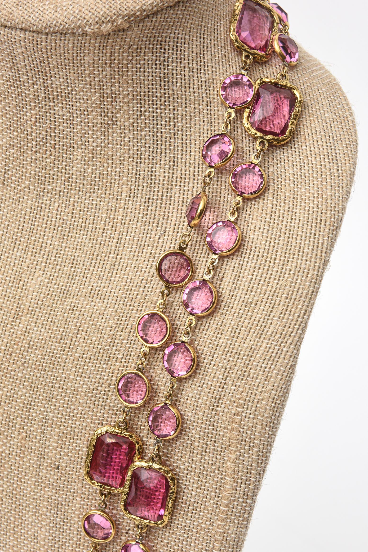 Chanel Pink Chicklet Sautoir Necklace at 1stDibs | chanel chicklet ...