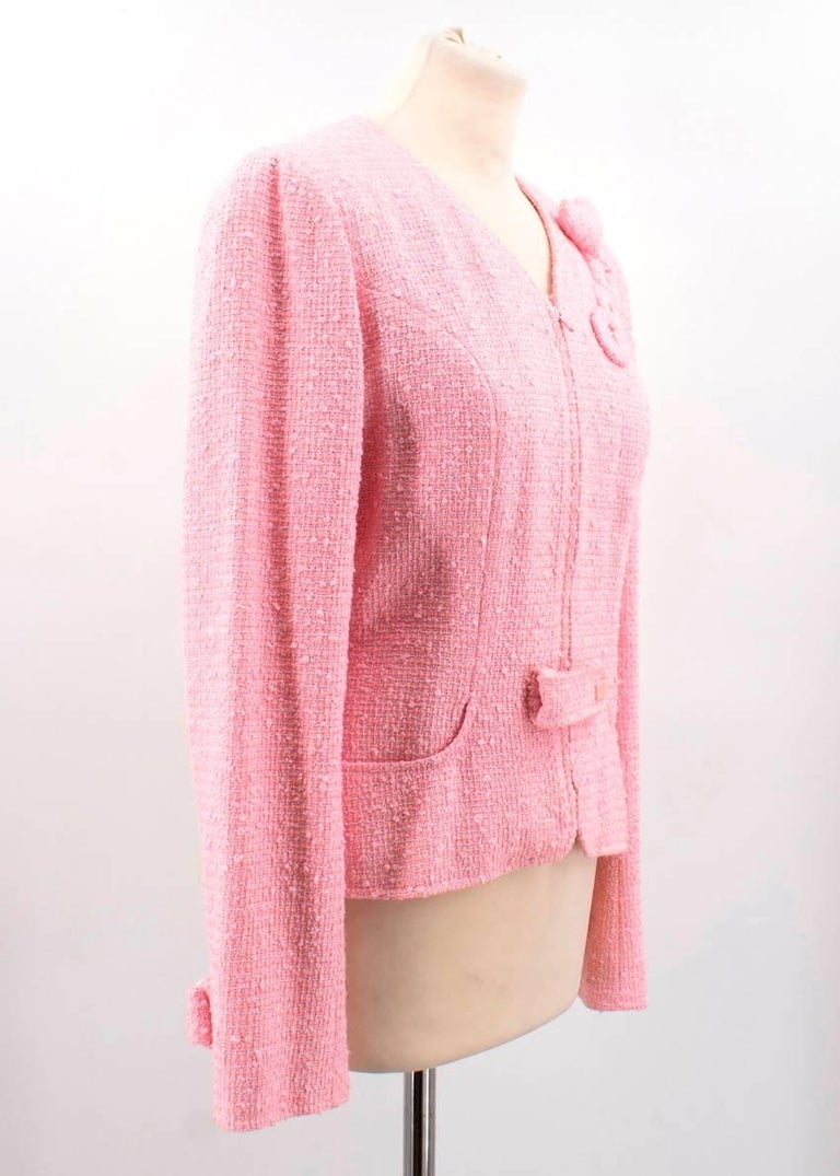 Chanel Pink "Coco" Tweed Jacket FR40 at 1stDibs | chanel pink tweed ...