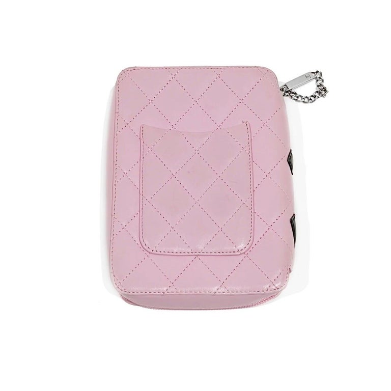 Chanel Pink Cosmetic CC Quilted Bag (2004) For Sale at 1stDibs