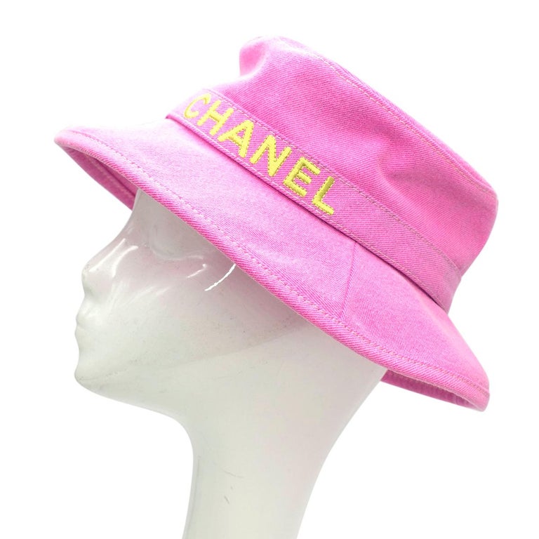 Chanel Pink Cotton Bucket Hat - Rare For Sale at 1stDibs | chanel pink ...