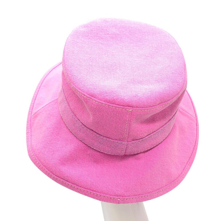 Chanel Pink Cotton Bucket Hat - Rare For Sale at 1stDibs | chanel pink ...