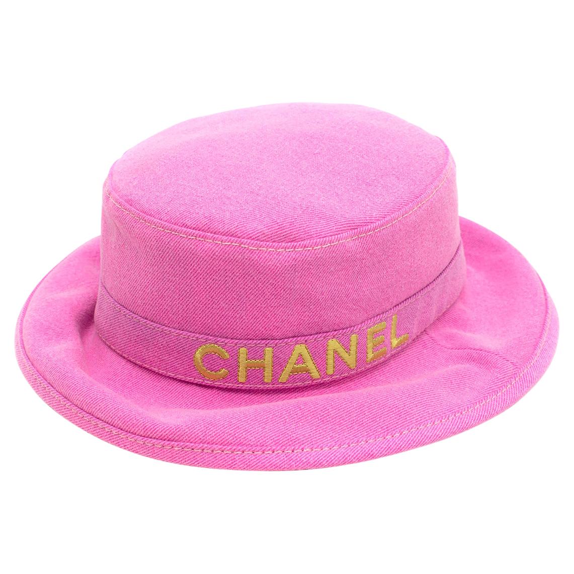 Chanel Pink Cotton Bucket Hat - Rare For Sale at 1stDibs | chanel pink ...