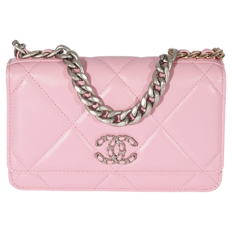 Chanel Pink Lambskin 19 Wallet On Chain For Sale at 1stDibs