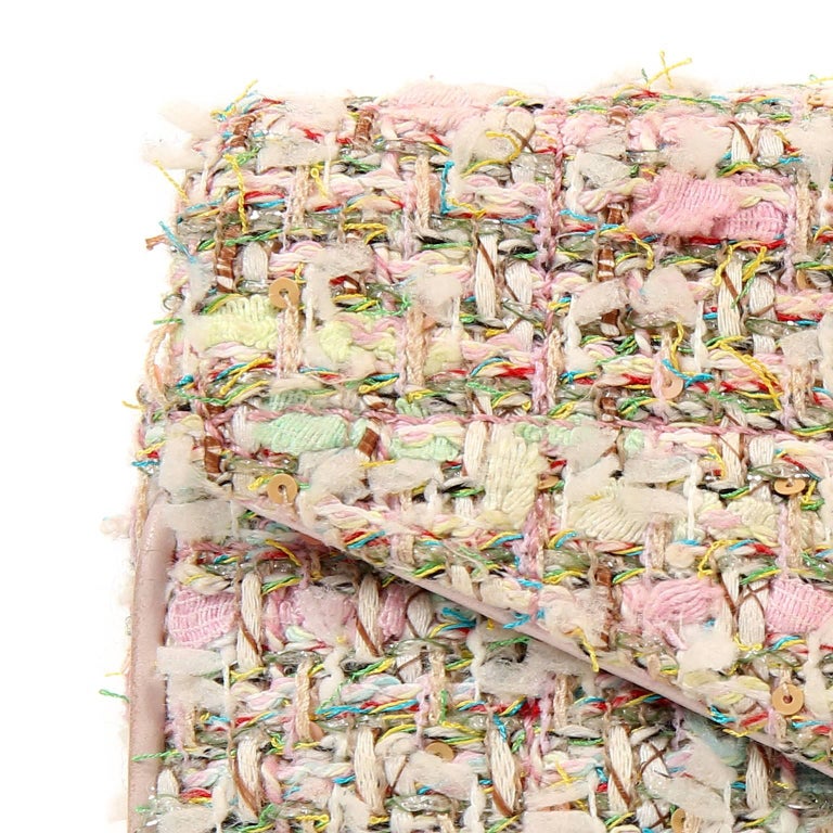 Chanel Pink Multi Color Tweed CC Flap Bag at 1stDibs