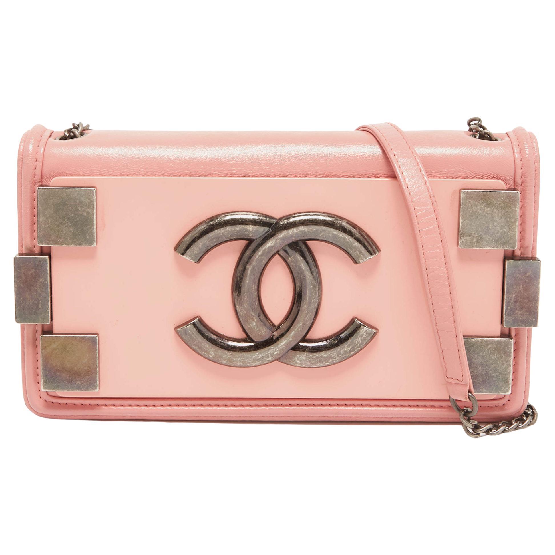 Chanel Pink Plexiglass and Leather Boy Brick Flap Bag For Sale at 1stDibs