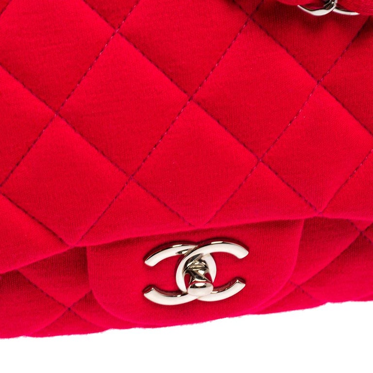 Chanel Pink Quilted Fabric Maxi Classic Single Flap Bag at 1stDibs