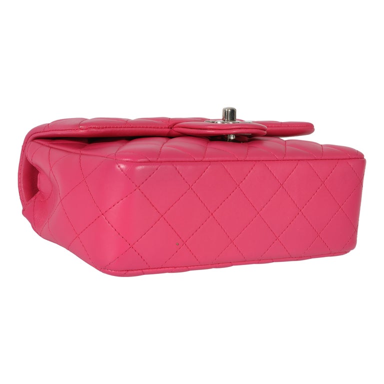 Chanel Pink Quilted Lambskin Mini Rectangular Classic Flap Bag For Sale ...