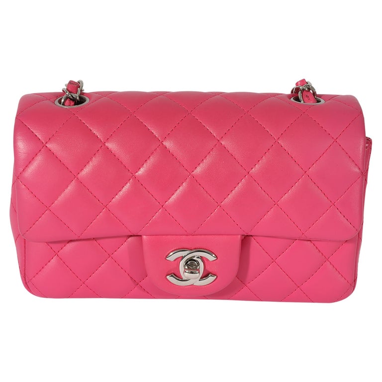 Chanel Pink Quilted Lambskin Mini Rectangular Classic Flap Bag For Sale ...