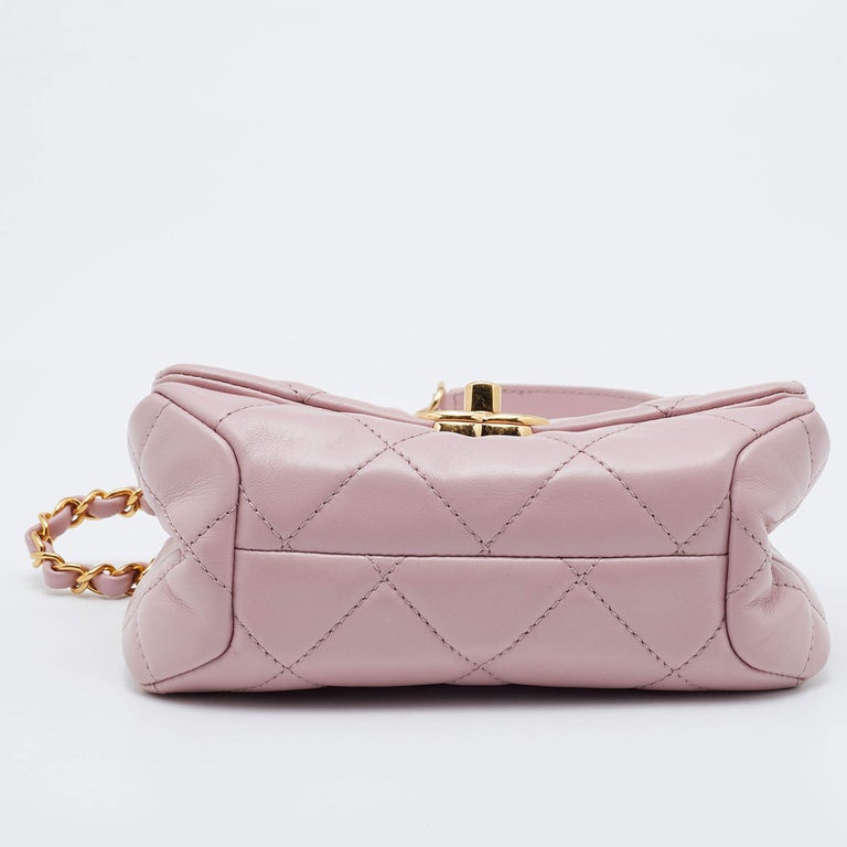 Chanel Pink Quilted Leather Mini Color Match Flap Bag For Sale at 1stDibs